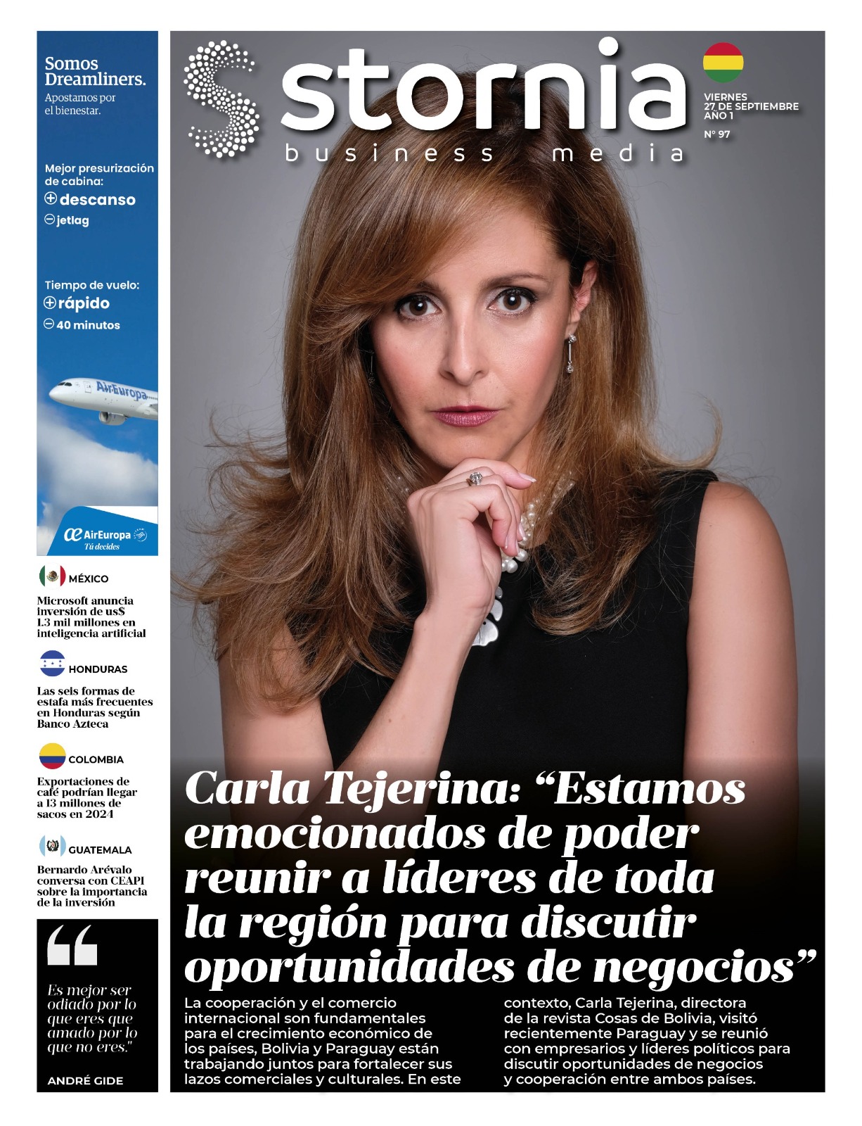 Bolivia. Portada Carla Tejerina - Stornia
